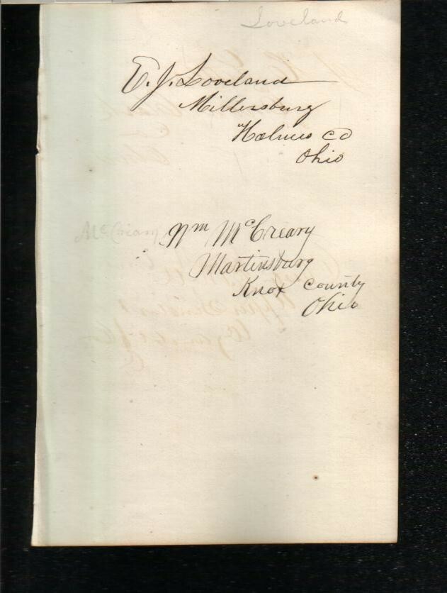 Loveland & McCrary & Davis Lyle & R.G McEwan Autographed Page 1850's ...