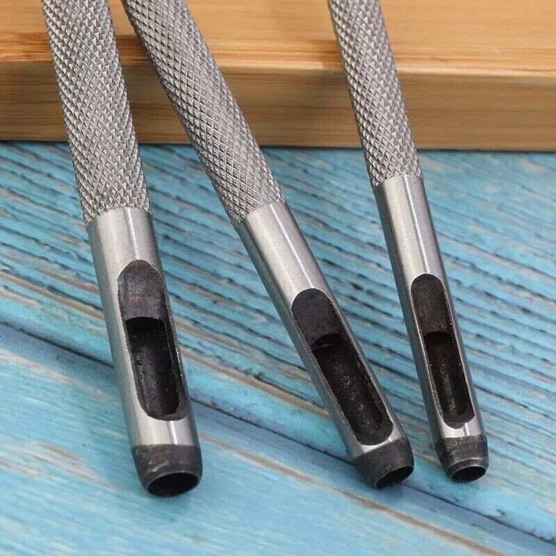 6PCS Leather Hole Punch Hollow Cutter Punch Tool Set Kit Round for Blet ...