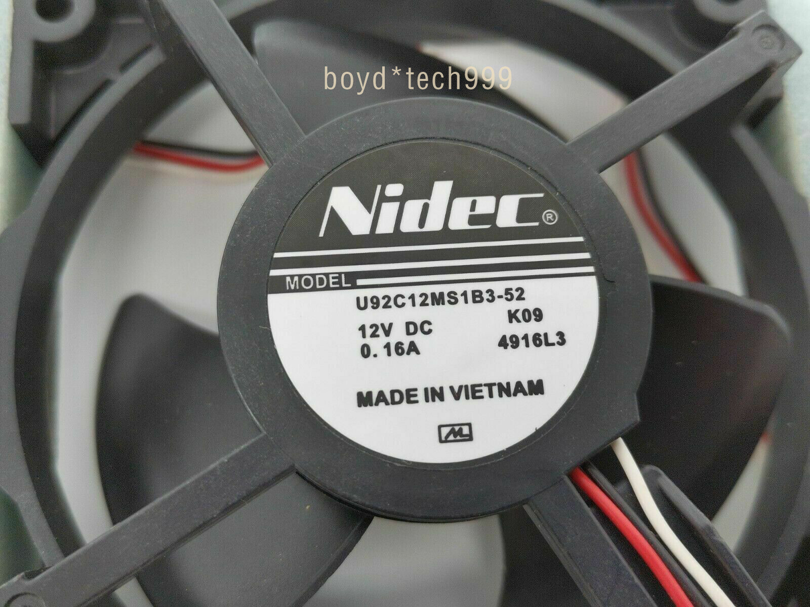 Samsung Refrigerator Fan For Nidec U92C12MS1B3-52 12V 0.16A fan DA81 ...