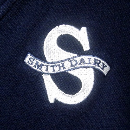 SMITH DAIRY lrg sweatshirt V-neck embroidery Ohio ice cream & milk ...
