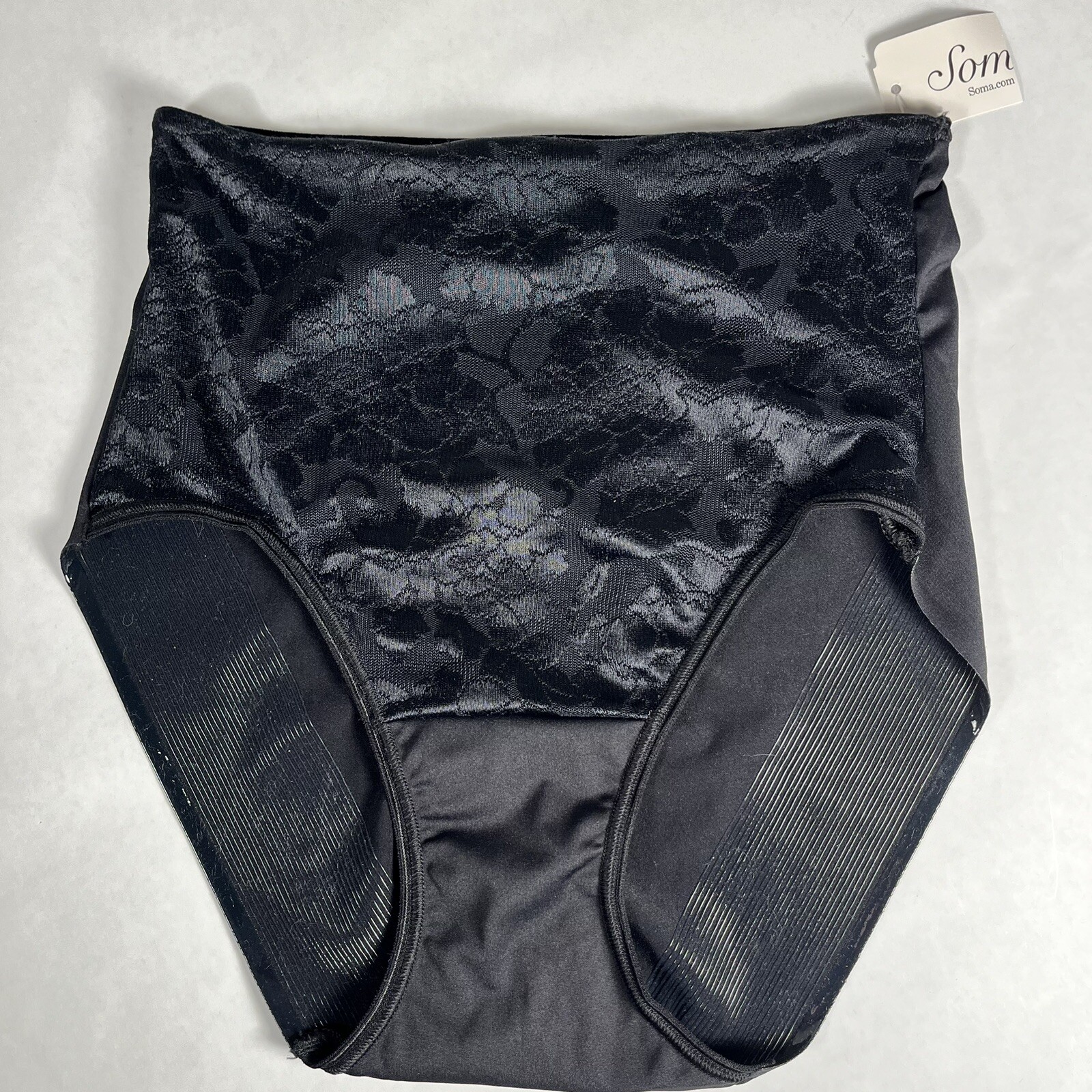 NWT Soma Black Lace Embossed Nylon Spandex Panties Size Small | eBay