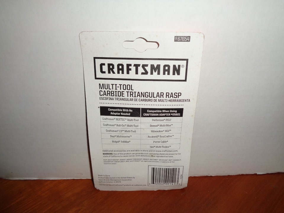 Genuine Craftsman Carbide Triangular Rasp for Multi-Tools 2 Pack 67654 ...