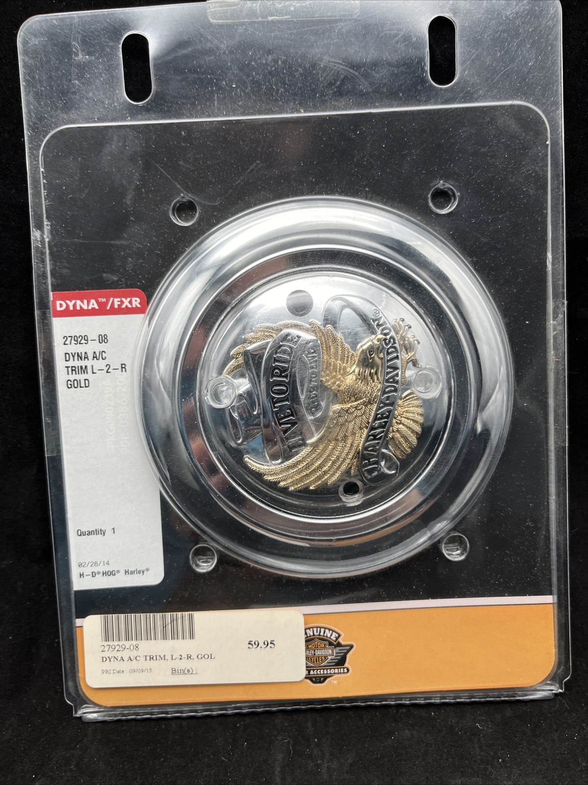 TA@8.88 Harley Davidson OEM Dyna Air Cleaner Trim Live to Ride Gold ...