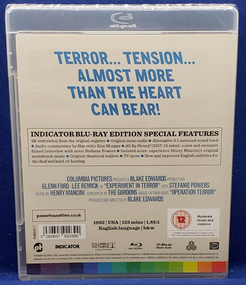 Experiment in Terror (Blu-ray, 1962, Indicator # 11) Glenn Ford, Lee ...