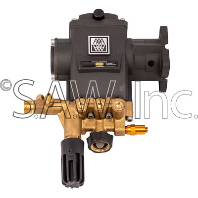 8.7GA12 AAA Pressure Washer Pump 2.5 GPM @ 3400 Max PSI 3/4" Hollow ...