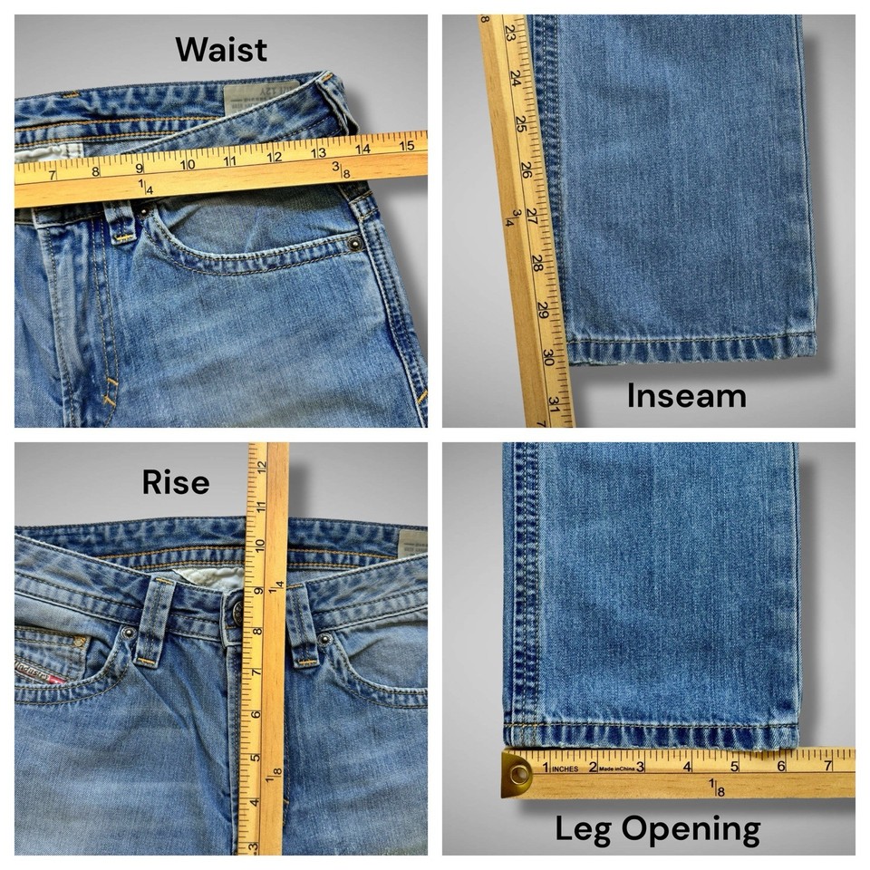 Diesel Kids Thavar Jeans Size 12 Y Slim Skinny Distressed Patches Happy ...