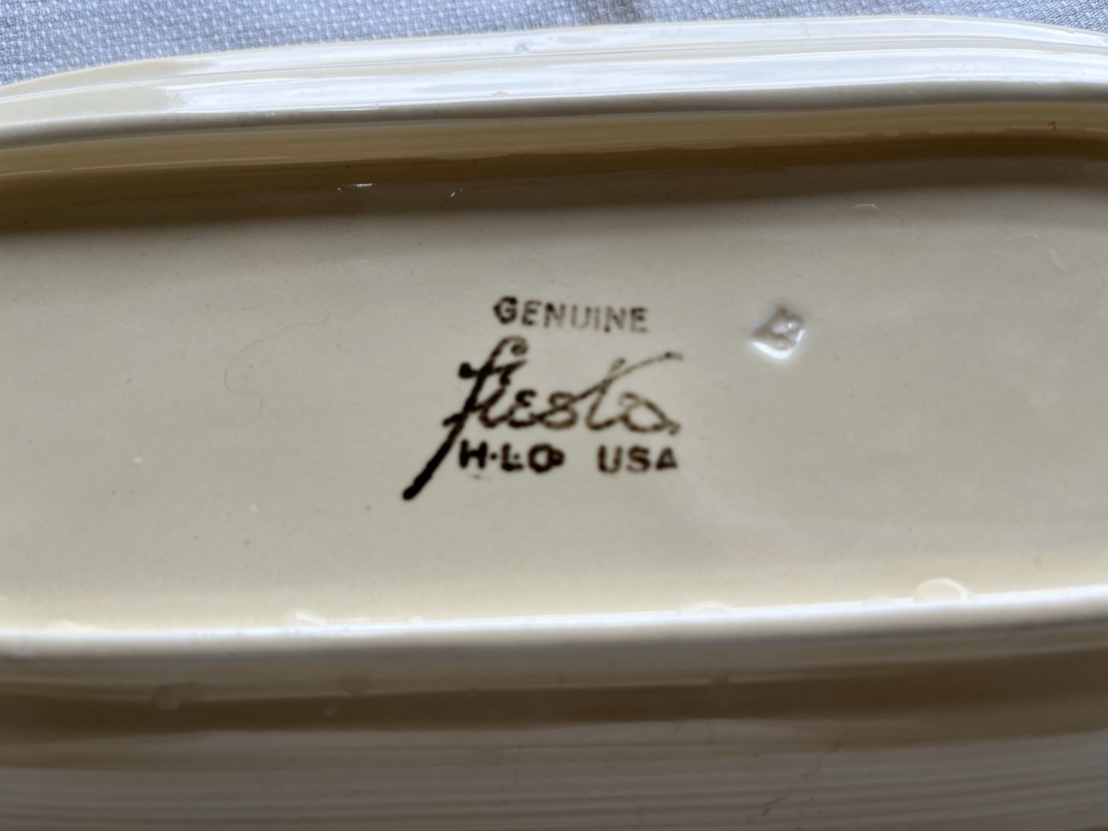 Vintage Fiestaware Relish Plate, Yellow, Marked “Genuine Fiestaware H-L ...