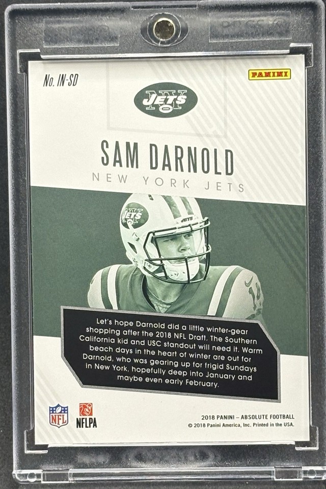 Sam Darnold RARE ROOKIE REFRACTOR INVESTMENT CARD PANINI SEAHAWKS MINT ...