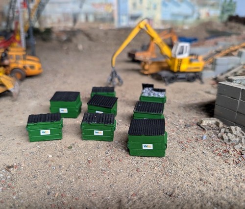 1/87 HO Scale Set of 8 Waste Management Trash Dumpsters, 3d Printed ...
