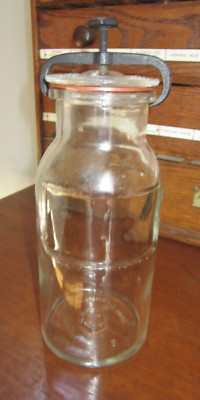Wheaton Apothecary Products Glass Jar w/Screw Iron Clamp Top Pharmacy ...