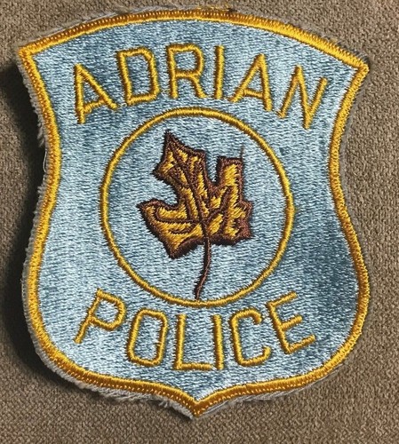 vintage "ADRIAN POLICE" PATCH mi MICHIGAN LAW ENFORCEMENT OFFICER ...