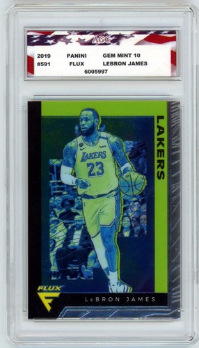 2019 Panini Flux #591 LeBron James AGC 10 Gem Mint Los Angeles Lakers ...