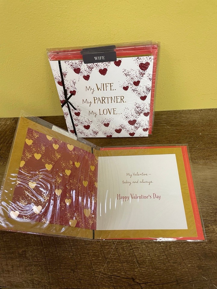 New Valentine Card MY WIFE MY PARTNER MY LOVE w/ Envelope in Plastic ...