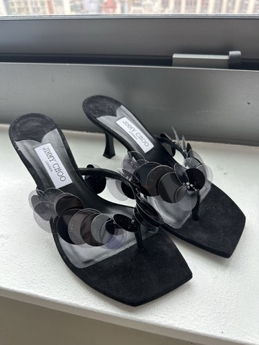 Jimmy Choo Womens Freja 70 Embellished Disc Thong Flip Flop Sandals ...