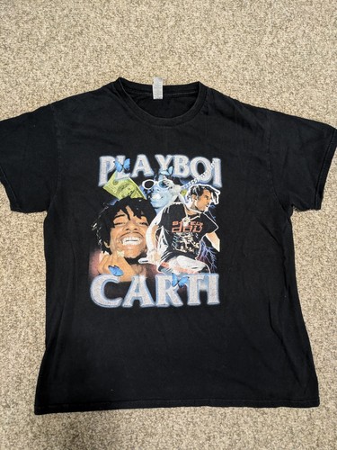 Y2K Playboi Carti Rap Tee Shirt Size L Rap Street wear Hip Hop Heavy ...