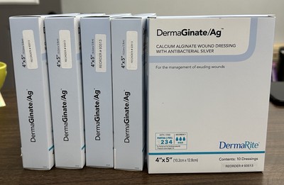 QTY 50 — NEW DermaGinate Ag Wound Dressing Antibacterial Silver 4"X5 ...