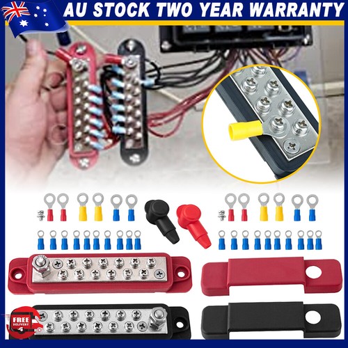 2pcs 12-way Power Distribution Block Terminal Bus Screw Bar 12V-48V ...