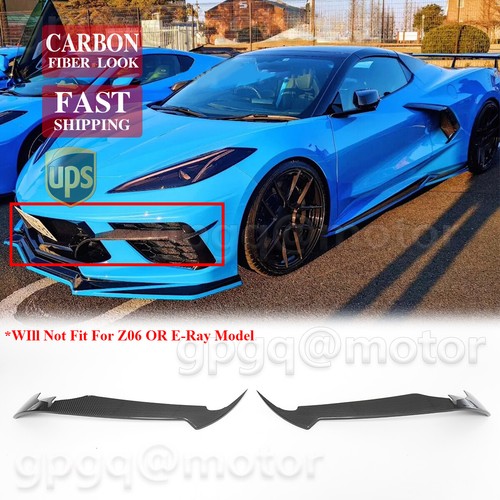 For Corvette C8 Z51 2020-2025 Carbon Fiber Add-On Front Bumper Splitter ...