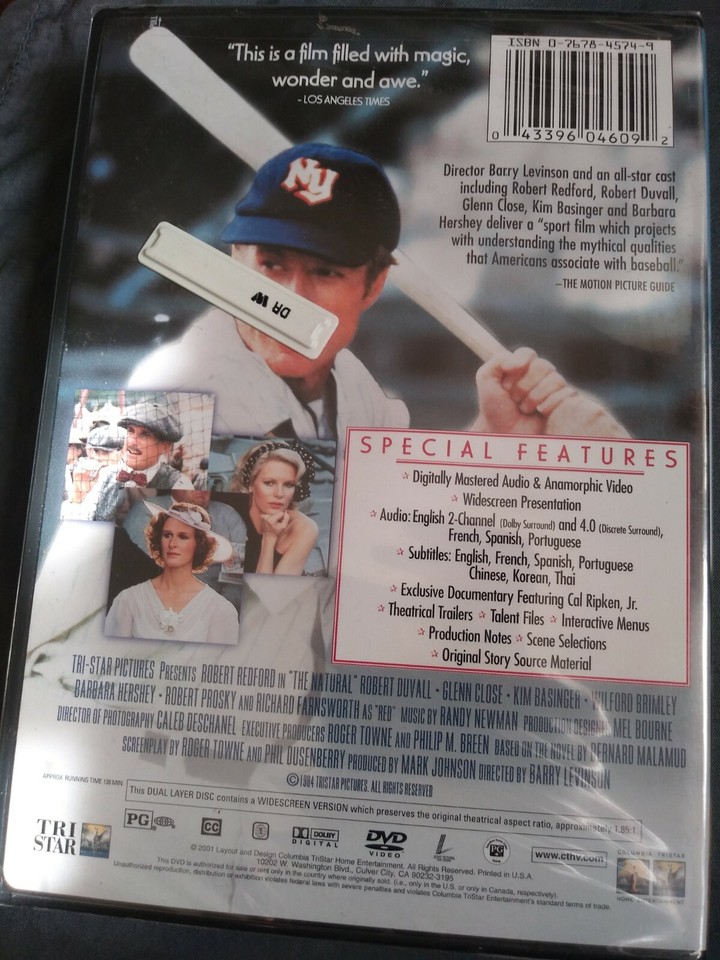 The Natural (DVD, 2001, Special Edition) Widescreen Robert Redford ...