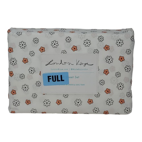 London Kaye Soft Sheet Set Full Double Sheets Daisey Flowers 100% ...