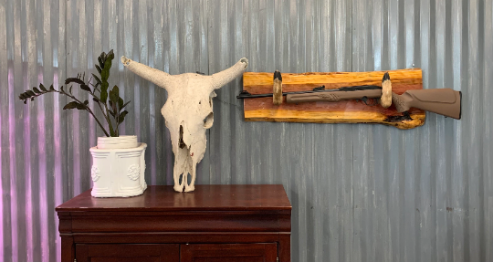 Deer Hoof Gun Rack / Finished Live Edge Red Cedar / deer feet / EPOXY ...