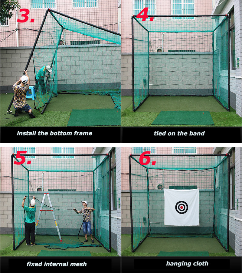 9.8ft Golf Practice Net Folding Golf Hitting Cage Practice Net Training ...