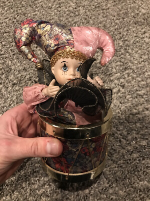 Porcelain Jester Music Box Pink/Gold Plays Send In The Clowns | eBay