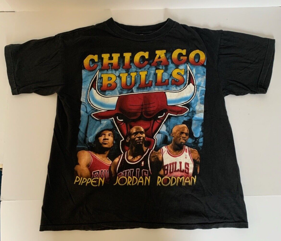 Vintage 1996 Chicago Bulls Rap Bootleg Shirt Single S… - Gem