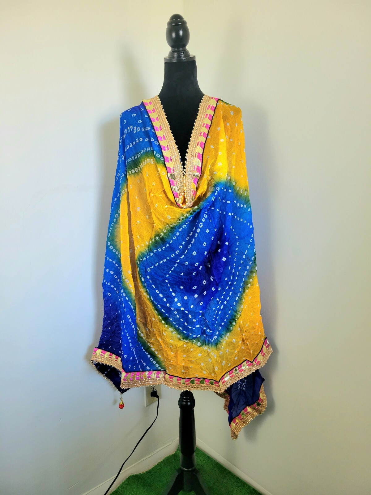 Nepali Indian Pakistani Bollywood silk badhani bandhej dupatta scarf | eBay