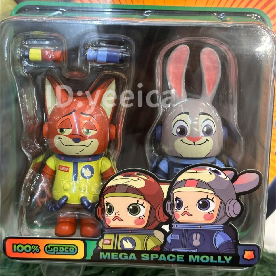POPMART MEGA SPACE MOLLY 100% Disney Zootopia Crazy Animals figure 2pcs ...