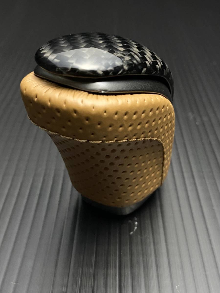 Toyota Shift Knob LC500 Type LEXUS Real Carbon Camel Brown Leather ...