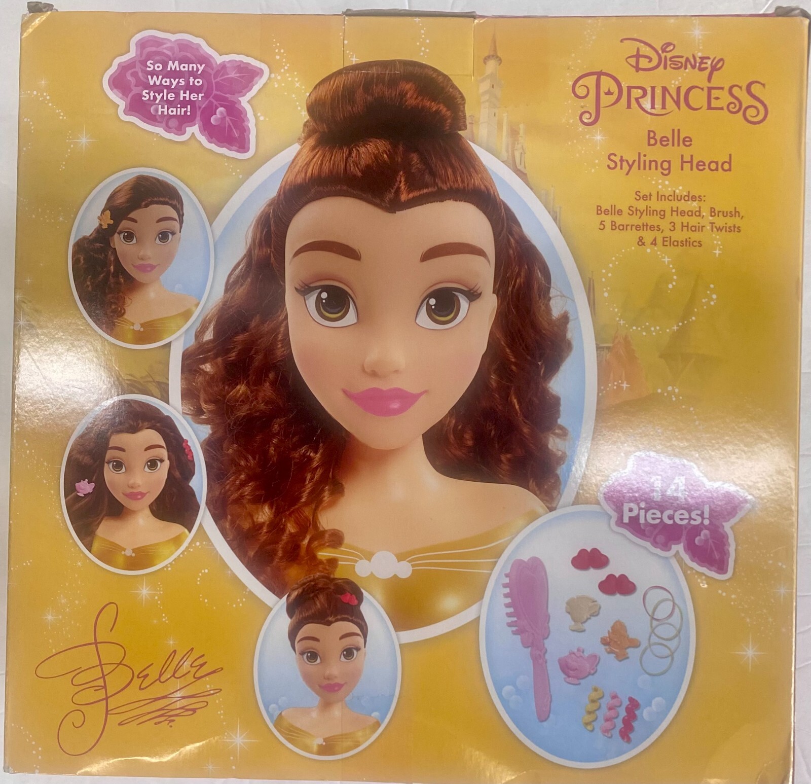 DISNEY PRINCESS BELLE HAIR STYLING HEAD/ 14 PIECES | eBay