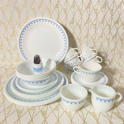 Vintage Corelle Snowflake Blue Dinnerware - by the piece | eBay