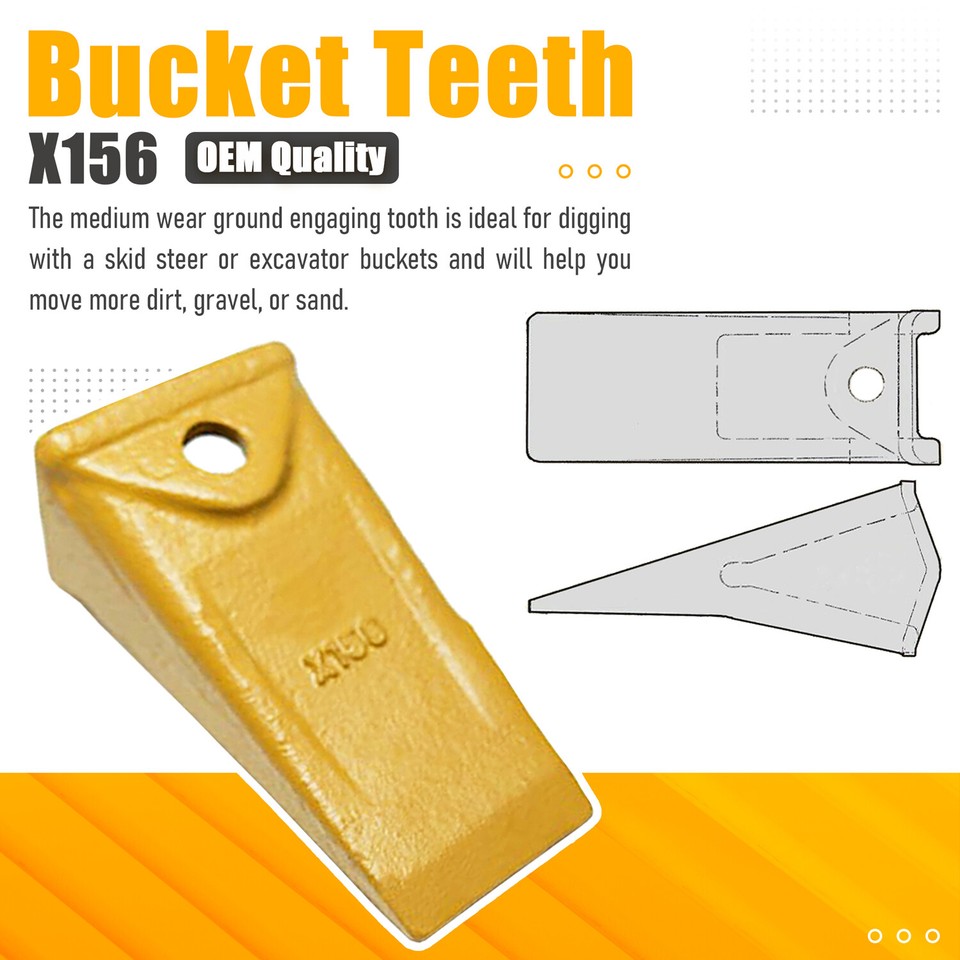 X156 Bucket Teeth with P156 Roll Pins for Excavator Digging Buckets ...
