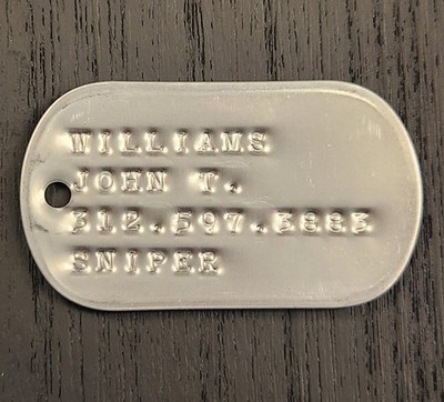 Custom Stamped Military Dog Tag Debossed Vintage Not Engraved Or ...