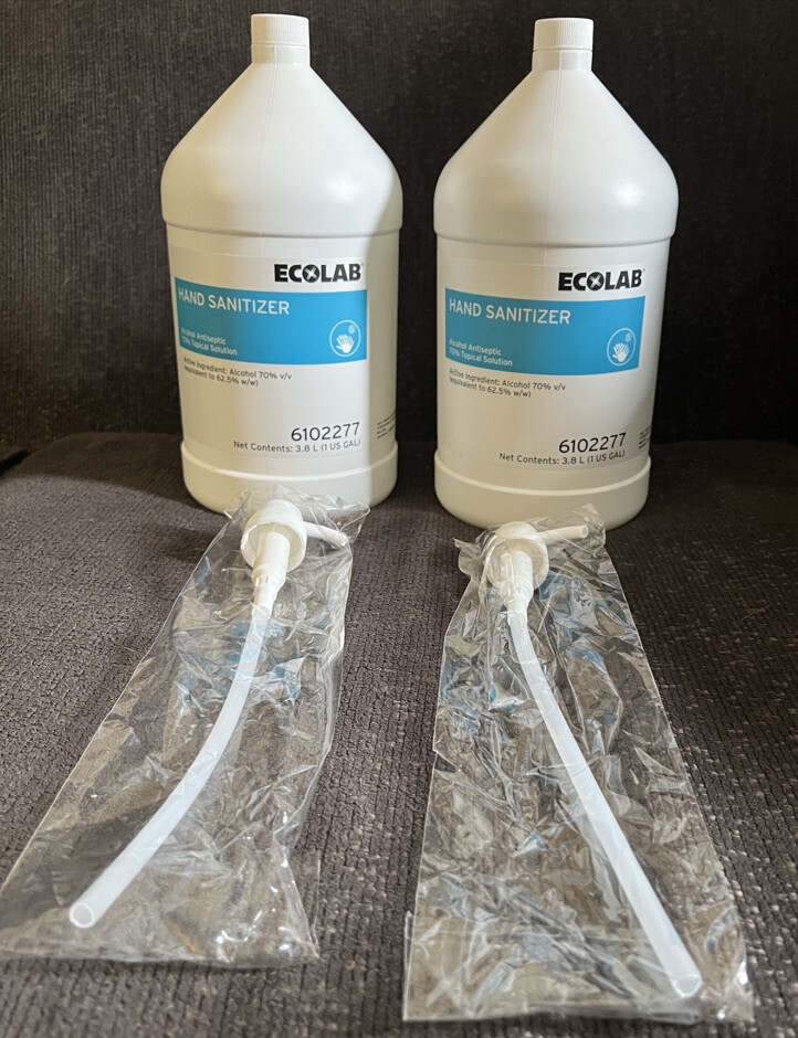 Ecolab Hand Sanitizer 2x Gallons With Pump Quick Drying Gel 128oz ...