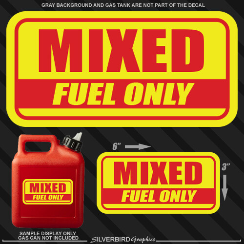 1x Mixed Fuel Only sticker gasoline gas decal truck vinyl tank can ...