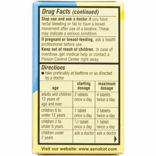 Senokot S Docusate Sodium Natural Laxative Stool Softener Gentle 30 ct ...