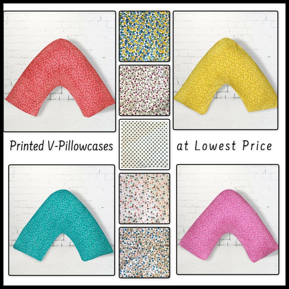 Printed V-Shaped Pillowcase Orthopedic V Cover Polycotton Head Neck ...