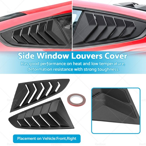 2x Side Window Louvers Sun Shade Cover Suitable For Ford Mustang 2015 ...