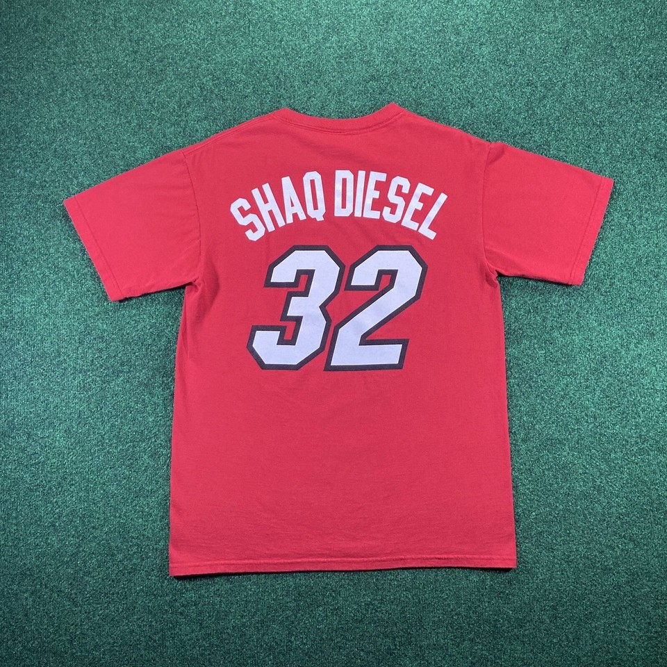 Vintage Y2K Miami Heat Vice City Shaq Diesel Shirt #32 Size Medium Red ...