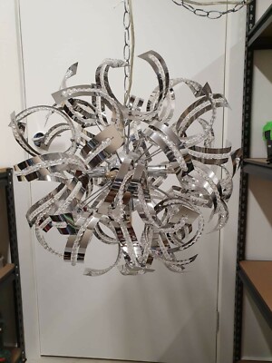 Ceiling Modern Crystal Silver Light Fitting | eBay Australia