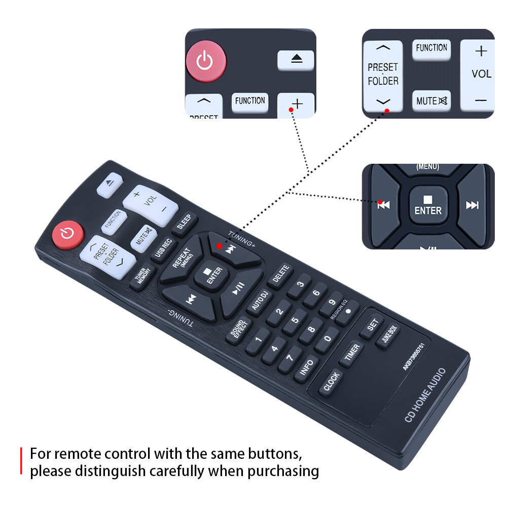 New AKB73655751 Remote Control For LG Mini Hi-Fi System CM8340 CM8440 ...