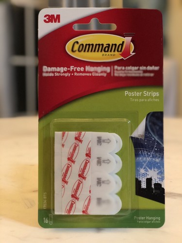 🆕 COMMAND 3M ⭐️ Poster Strips 16 Pack 17024-BTS Damage Free Hanging ...