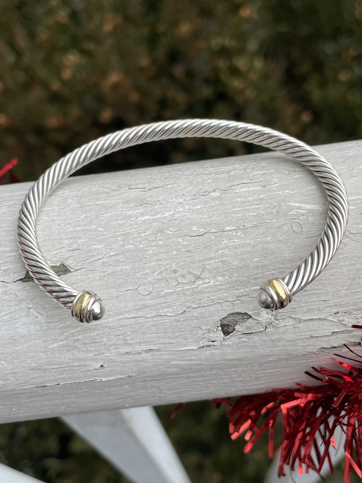 David Yurman Sterling Silver 18K Gold 4mm Cable Class… - Gem