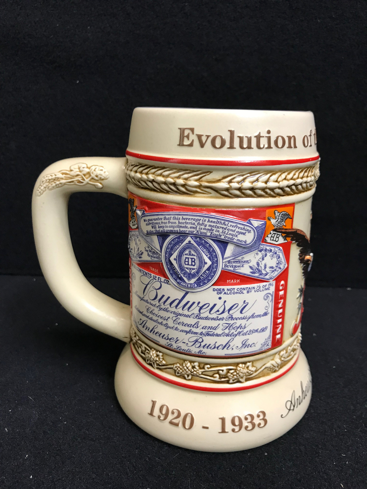 Budweiser Beer Stein Evolution of the Budweiser Label 1920-1939 | eBay
