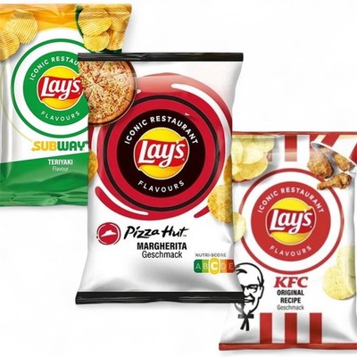 Lays Crisps 3 Pack (150g Each) – KFC, Subway, Salt & Vinegar Flavours ...
