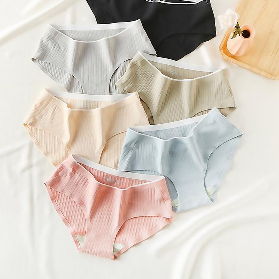 5Pcs Women Seamless Panties Mid-waist Breathable Underwear Thin ...