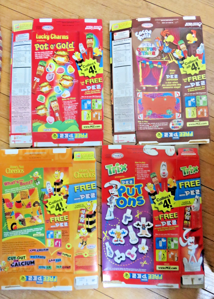 PEZ Set Of General Mills Cereal Boxes of Mini Pez Dispensers. RARE ...