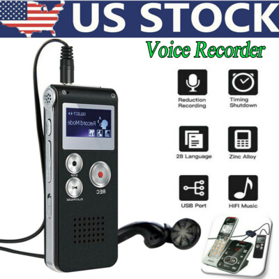 Digital Voice Recorder Dictaphone Audio Sound Recorder Mini Small Spy ...